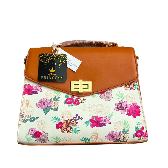 Bags | Disney Loungefly Tan And Cream Floral Princess Bag | Poshmark